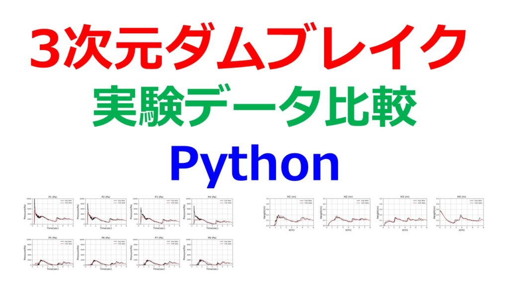 【3次元ダムブレイク流体解析(OpenFOAM)】Pythonで圧力データと水面高さの実機比較(13)｜宇宙に入ったカマキリ