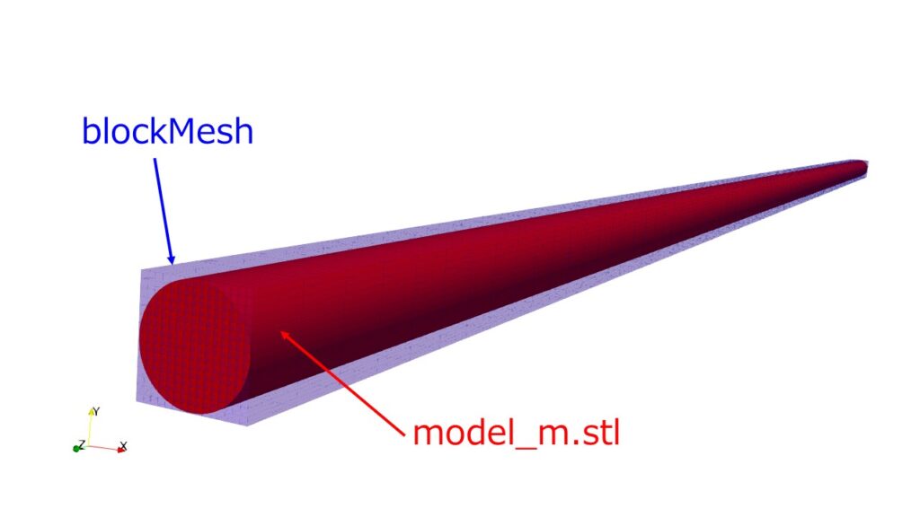 【OpenFOAM(円筒内の流れ)】snappyHexMeshでメッシュ作成(2)｜宇宙に入ったカマキリ