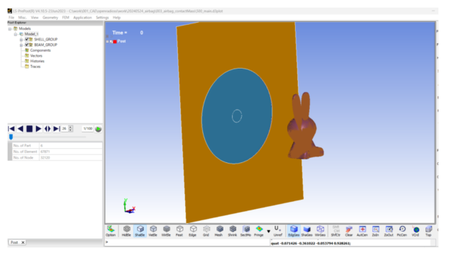 【LS-PrePostのマクロ機能】OpenRadiossのd3plotを読み込んで自動化｜宇宙に入ったカマキリ