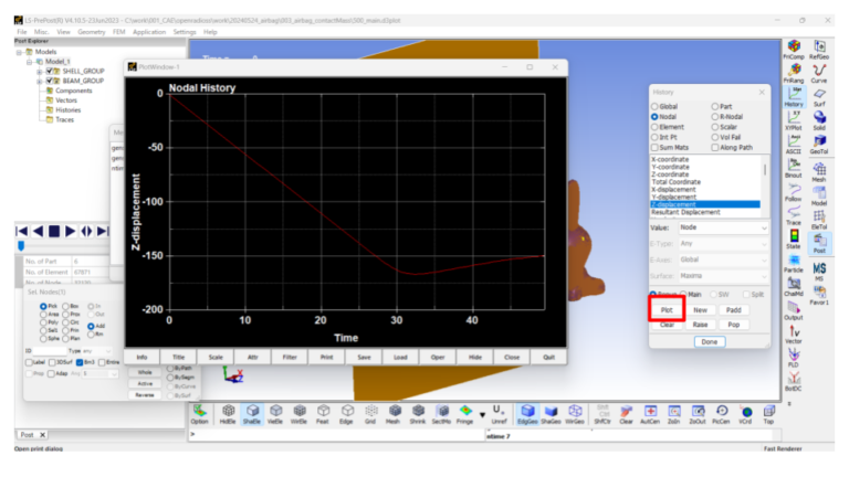 【LS-PrePostのマクロ機能】OpenRadiossのd3plotを読み込んで自動化｜宇宙に入ったカマキリ